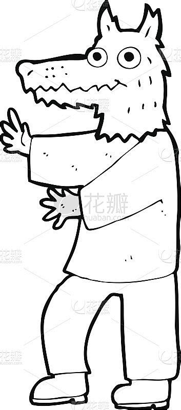 卡通有趣的狼人