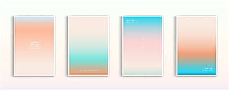 최소한의 모던 커버 디자인 역동적인 다채로운 그라데이션 미래의 기하학적 패턴 파란색 분홍색 노란색 녹색 주황색 보라색 플래카드 포스터 템플릿 0명에 대한 스톡 벡터 아트 및