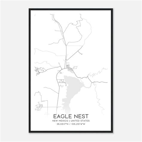Eagle Nest New Mexico Map Poster Modern Home Decor Wall Art Print Custom Maps And Posters