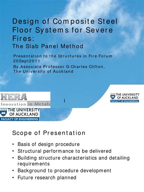 Design Of Composite Steel Floor Systems For Severe Fires The Slab Panel