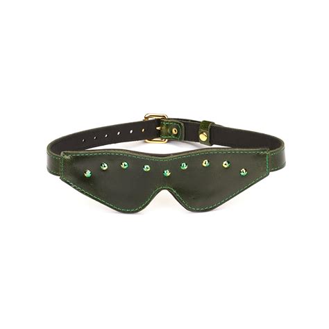 Luxury Leather Blindfold Gemstone Detail Sensory Play Liebe Seele
