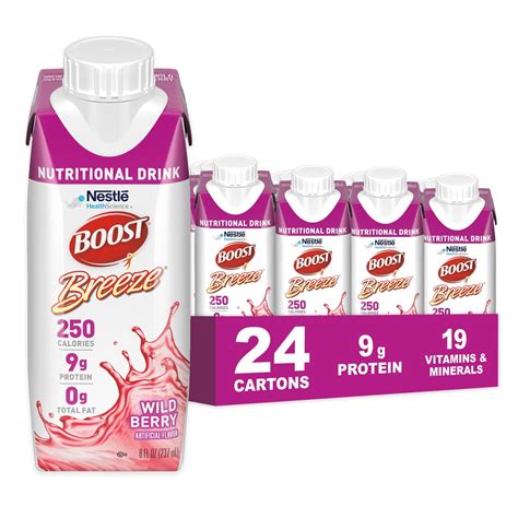 Nestle Boost Breeze Clear Liquid Protein Nutritional Drink 8 Oz Carton