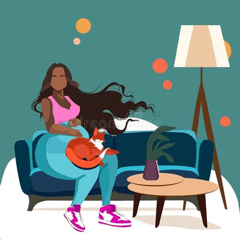Pregnant Woman Concept Vector Illustration In Cute Cartoon Style