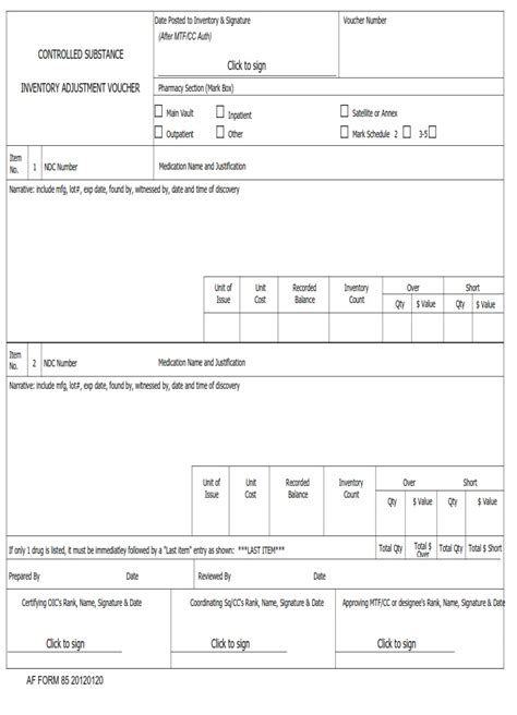 Af Form 85 Printable Form 2025