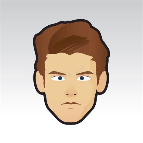 Man With Neutral Face Vector Illustration Decorative Design Stock