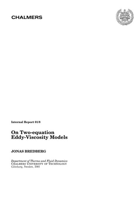pdf on two equation eddy viscosity models