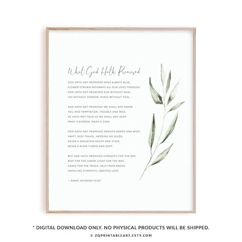 Annie Johnson Flint Christian Poetry Wall Art Poster Modern Etsy