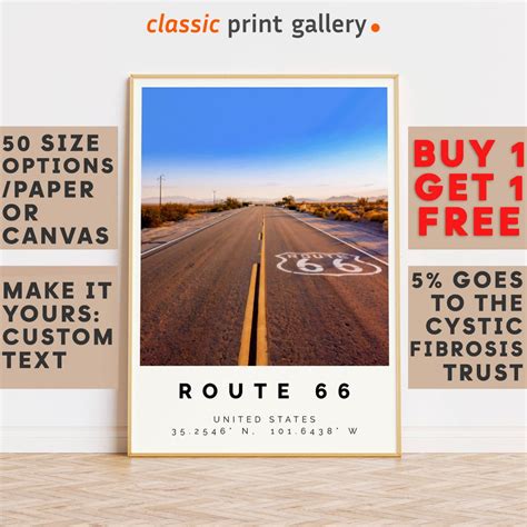 Route 66 Poster Colorful Print Route 66 Wall Art Route 66 Photo Decor