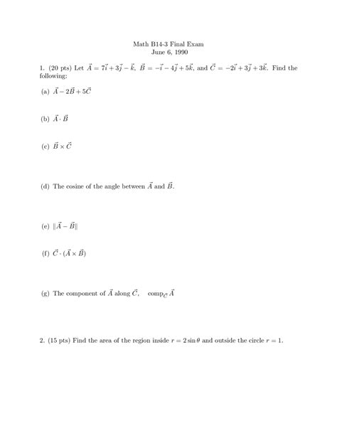 Angle Differential Calculus Of Multivariable Functions Exam Docsity