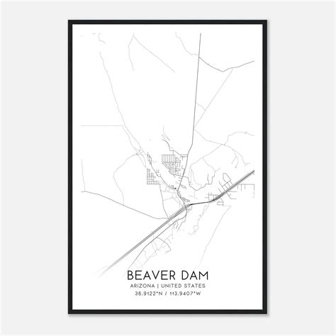 Beaver Dam Arizona Map Poster Modern Home Decor Wall Art Print