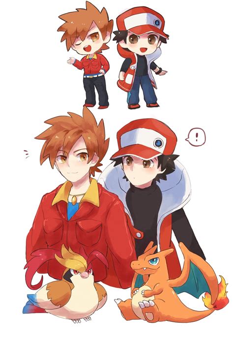 Red Blue Oak Charizard Pidgeot And Mega Pidgeot Pokemon And 1 More