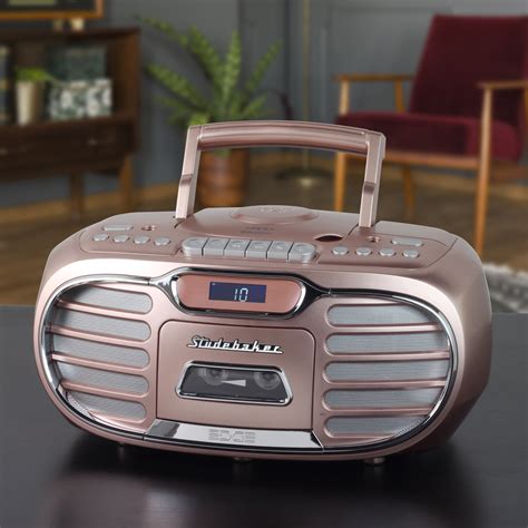 Retro Edge Big Sound Bluetooth Boombox With Cdcassette Player Recorde