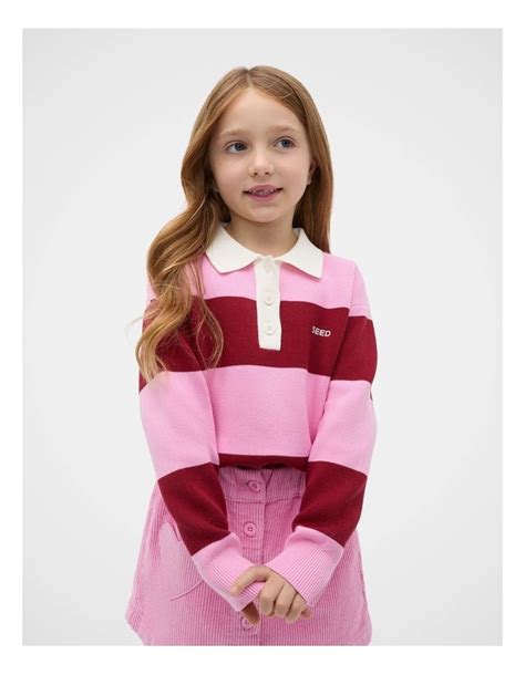 Seed Heritage Rugby Knit Jumper In Red Myer