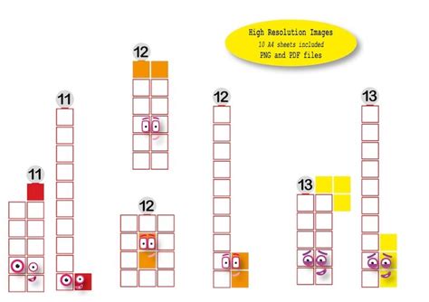 Numberblocks Stickers 1 19 Including Numberlings Pdf Png Etsy South