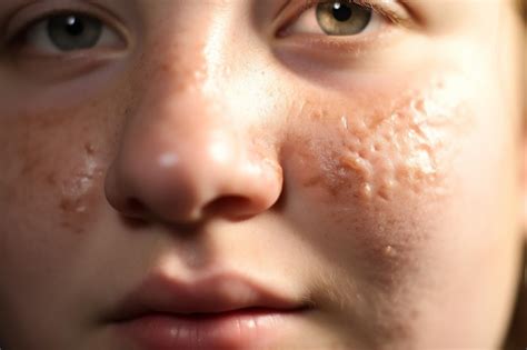 Premium Photo Woman Face With Symptoms Of Skin Infection