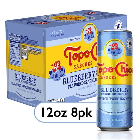 Topo Chico Blueberry Hibiscus Sparkling Water Seltzer 12 Fl Oz 8 Pack