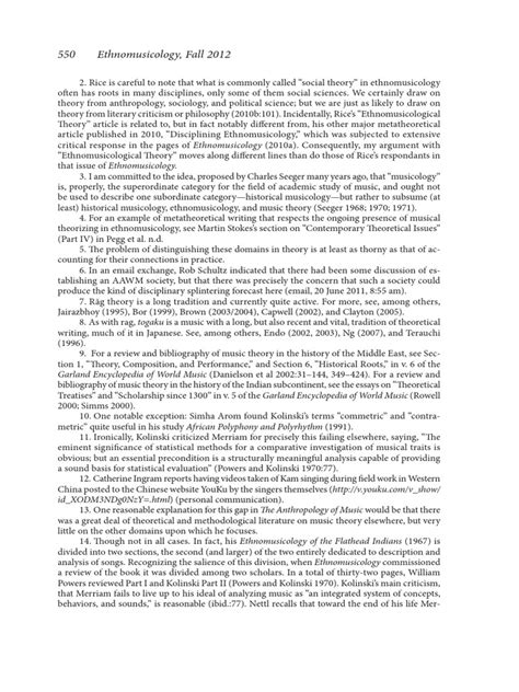 Ethnomusicology Theory And Practice Insights Pdf Social Science