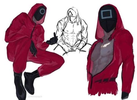 ♡guard Harem♡ Squid Game Guard X Reader Bocetos Bonitos Bocetos Calamar Dibujo