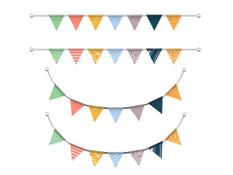 Premium Vector Earth Tone Bunting Flags Vector Set