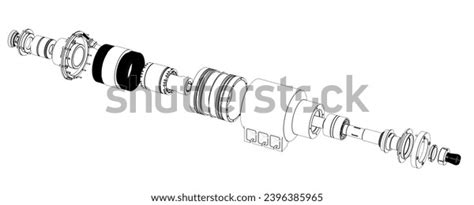 Spindle Drive Actuator Exploded View Black Stock Illustration 2396385965 Shutterstock