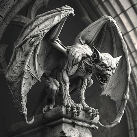 Premium Photo A Gargoyle With A Dragon Head On It