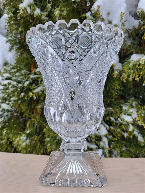Antique Lead Crystal Vase Circa 1920s 1940s Etsy