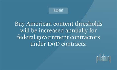 Proposed Rule Increases Buy American Act Content Thresholds For Dod Contracts