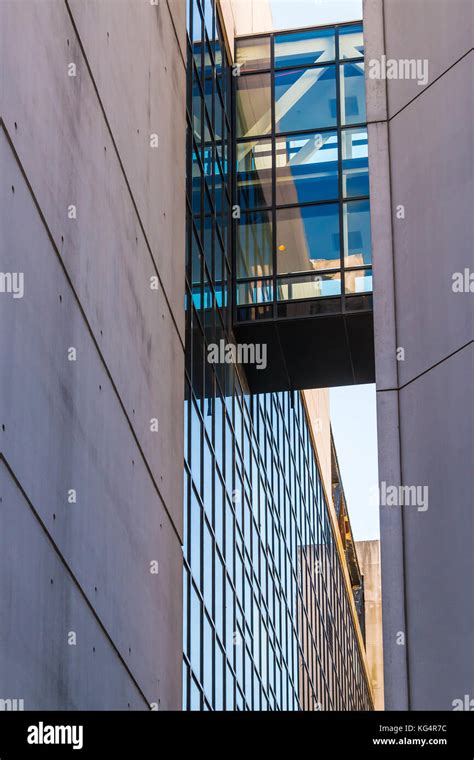 The Short Glass Passageway Between Two Office Buildings Bottom View