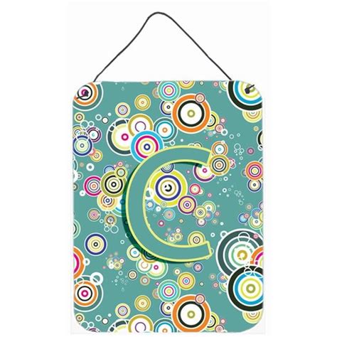 Letter C Circle Circle Teal Initial Alphabet Wall And Door Hanging
