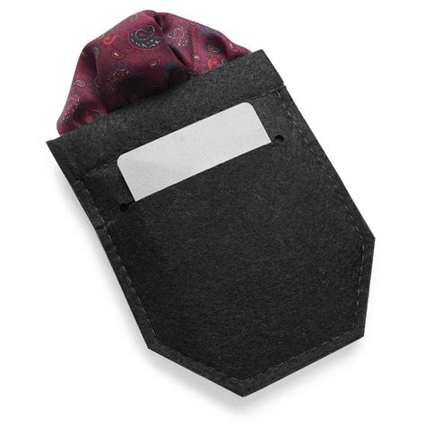 Black Felt Pocket Square Holder In Stock Trendhim