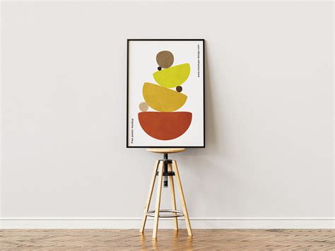 Poster On The Stool Mockup Instant Download