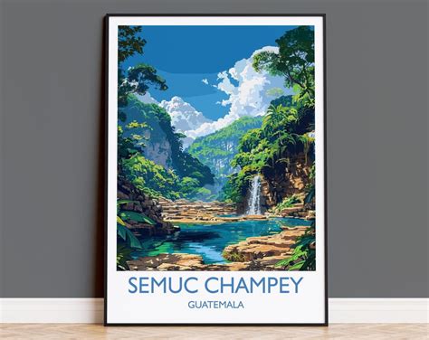 Semuc Champey Travel Print Travel Poster Of Semuc Champey Central America Poster Guatemala