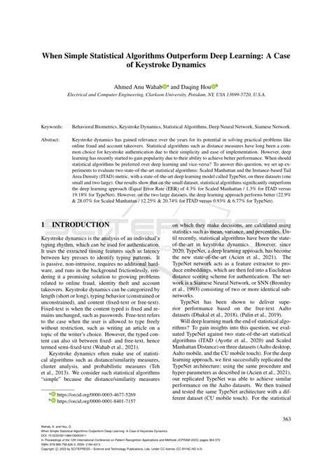Pdf When Simple Statistical Algorithms Outperform Deep Learning A