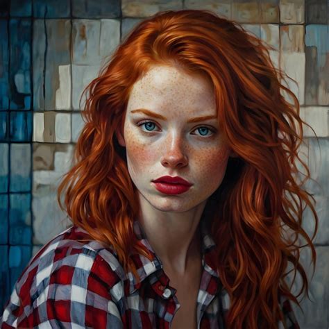 Premium Photo A Woman With Striking Features Her Fiery Red Hair