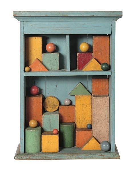 Wooden Toy Shelf Assemblage Art