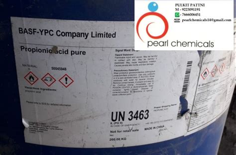 Propionic Acid Grade Standard Grade Standard Form Liquid At Rs