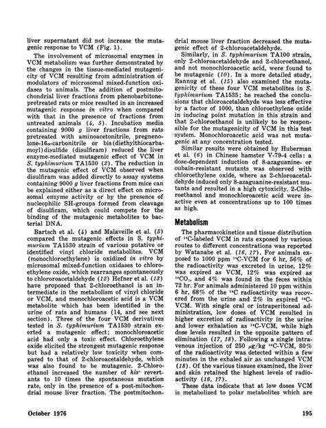Mutagenicity And Metabolism Of Vinyl Chloride And Related Compounds Pmc