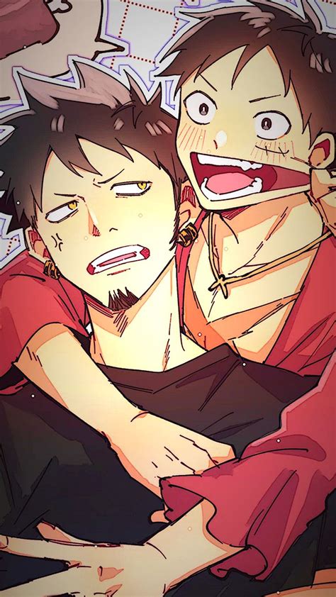 Luffy And Law Amigos En La Playa Cómics De Gato Imajenes De Animes