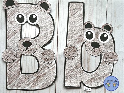 Letter B Bear Craft Alphabet Phonics Printable Etsy