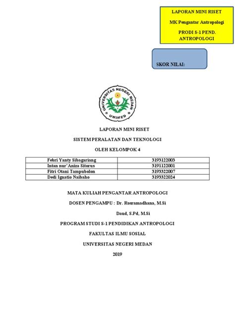 Laporan Mini Riset Kelompok 4 Pdf