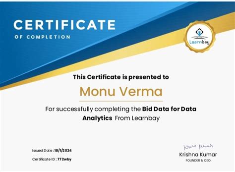 Monu Verma On Linkedin I Complete My Big Data Module From Learnbay