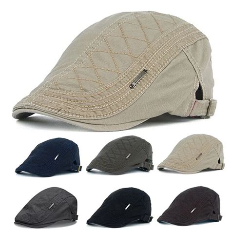 Chapeaux De B Ret En Coton Pour Hommes Casquette Plate D T Casquettes Vintage Pour Hommes 