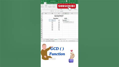 Gcd Function Excelformula Excel Vialshorts Shortvideo