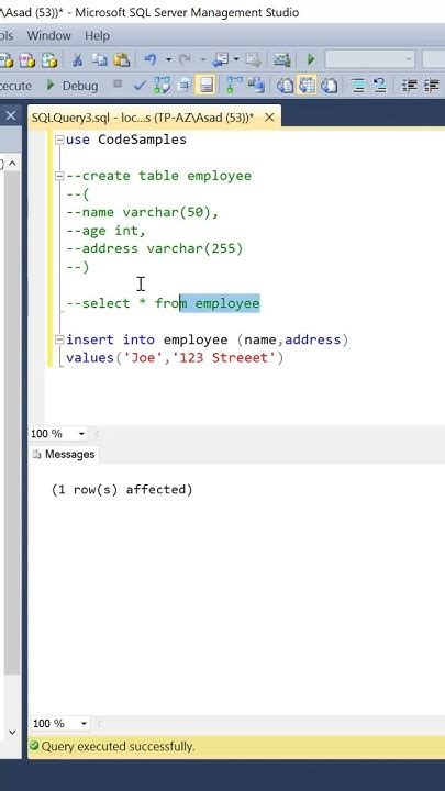 Sql Beginner Sql Inserting Data Into A Table Datascience Coding Mssql Sqltips Programing