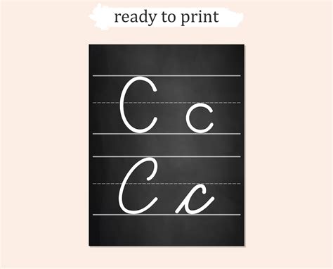 Chalkboard Cursive Alphabet Posters Classroom Printable Pdf Etsy