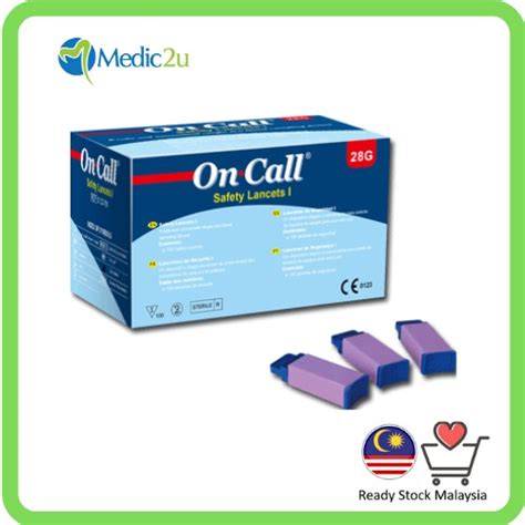 On Call Safety Lancet 28g188mm Purple 100sbox Shopee Malaysia