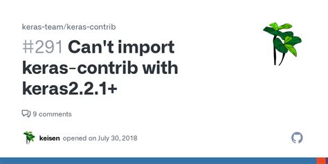 Can T Import Keras Contrib With Keras Issue Keras Team Keras Contrib GitHub