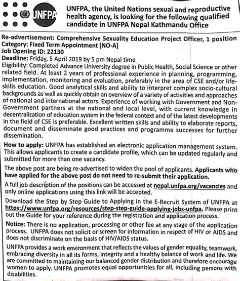 Comprehensive Sexuality Education Project Officer Job Vacancy In Nepal