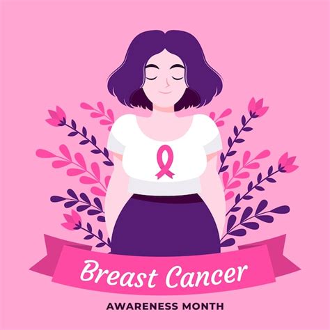 Premium Vector Flat Breast Cancer Awareness Month Illustration