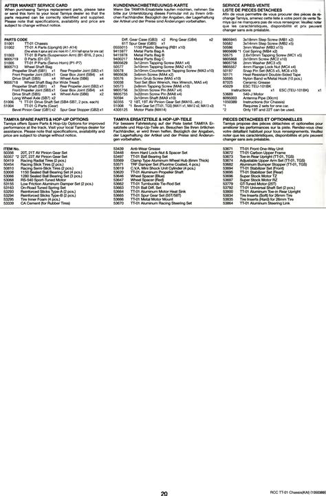 Tt 01 Chassis Manual
